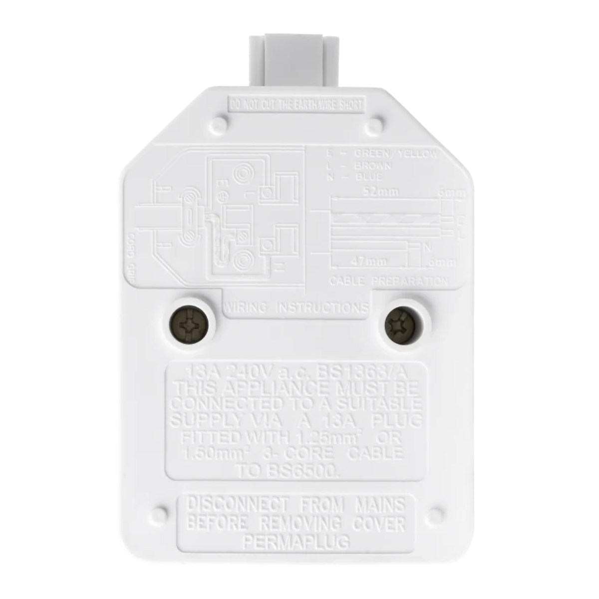 Masterplug Heavy Duty 13A 1-Gang Fused Rewireable Socket with Neon White