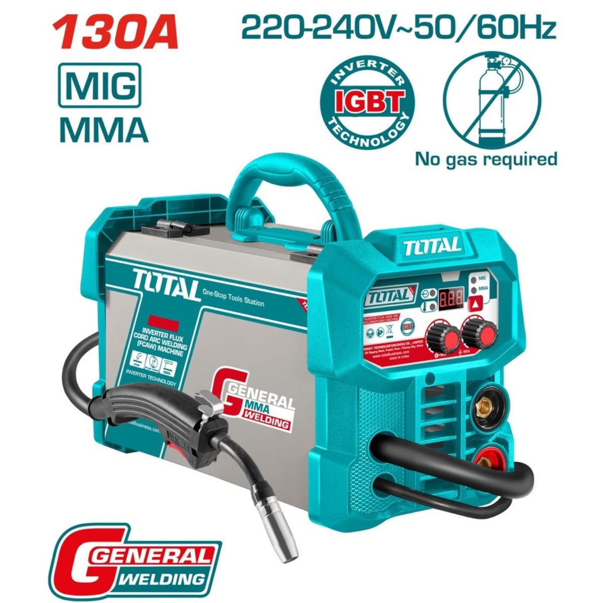 TOTAL ΗΛΕΚΤΡΟΚΟΛΛΗΣΗ INVERTER FCAW 230V / 130A ΧΩΡΙΣ ΑΕΡΙΟ (TFC13018)