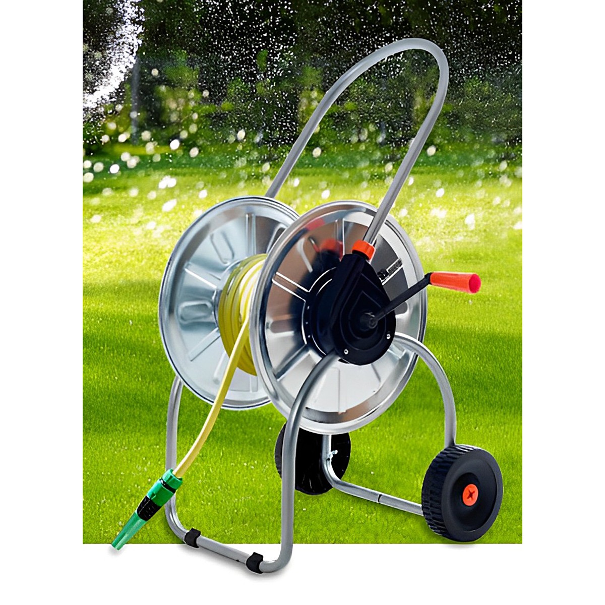 ZINC-PLATED HOSE REEL TROLLEY